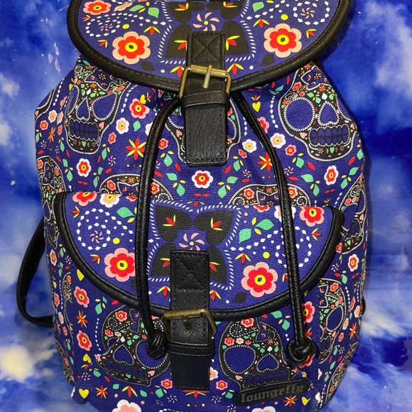 Loungefly | Bags | Loungefly Blue Sugar Skull Backpack | Poshmark